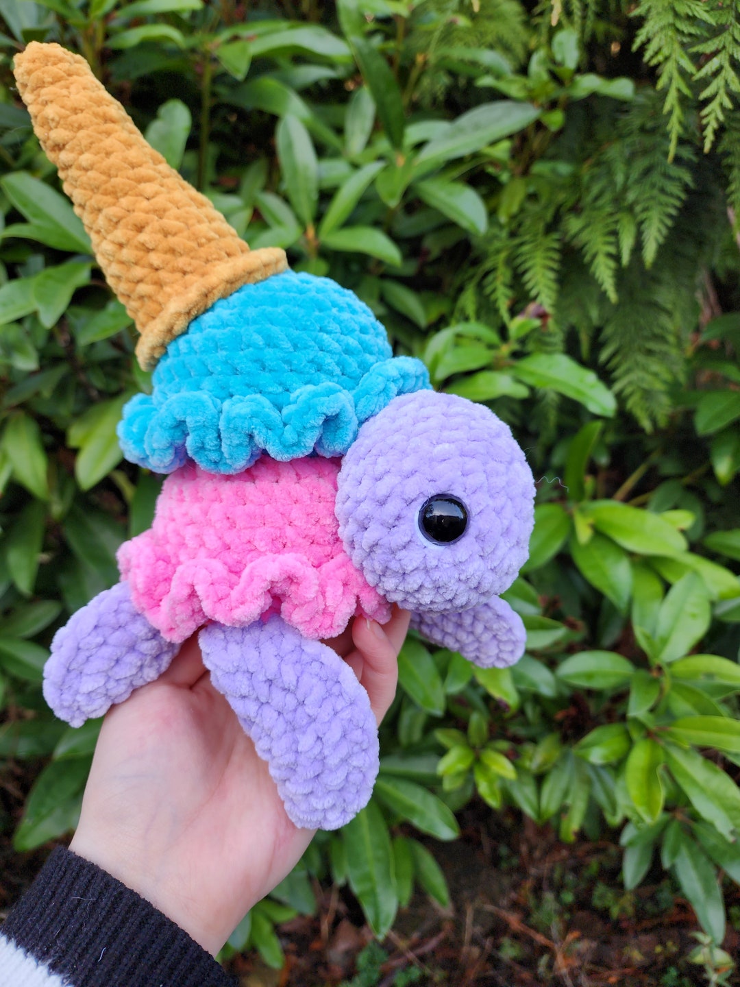 Crochet Turtle, Ice Cream Turtle, Turtle Plushie, Crochet Turtle ...