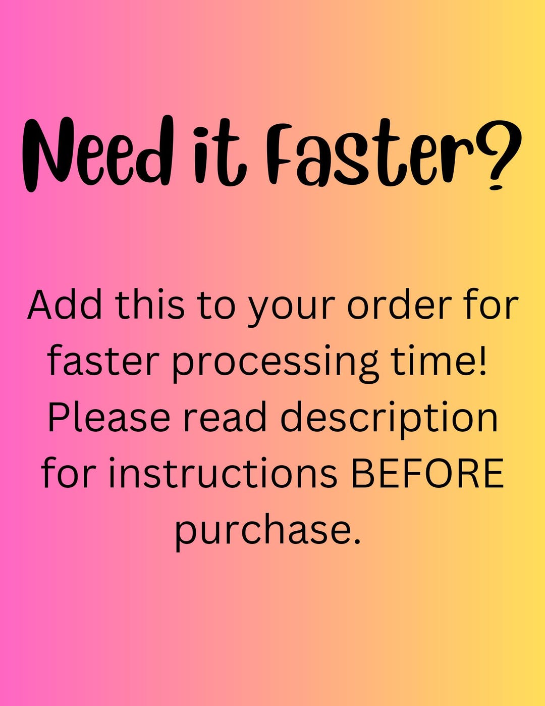 Make It a Rush Order, Faster Processing Time - Etsy