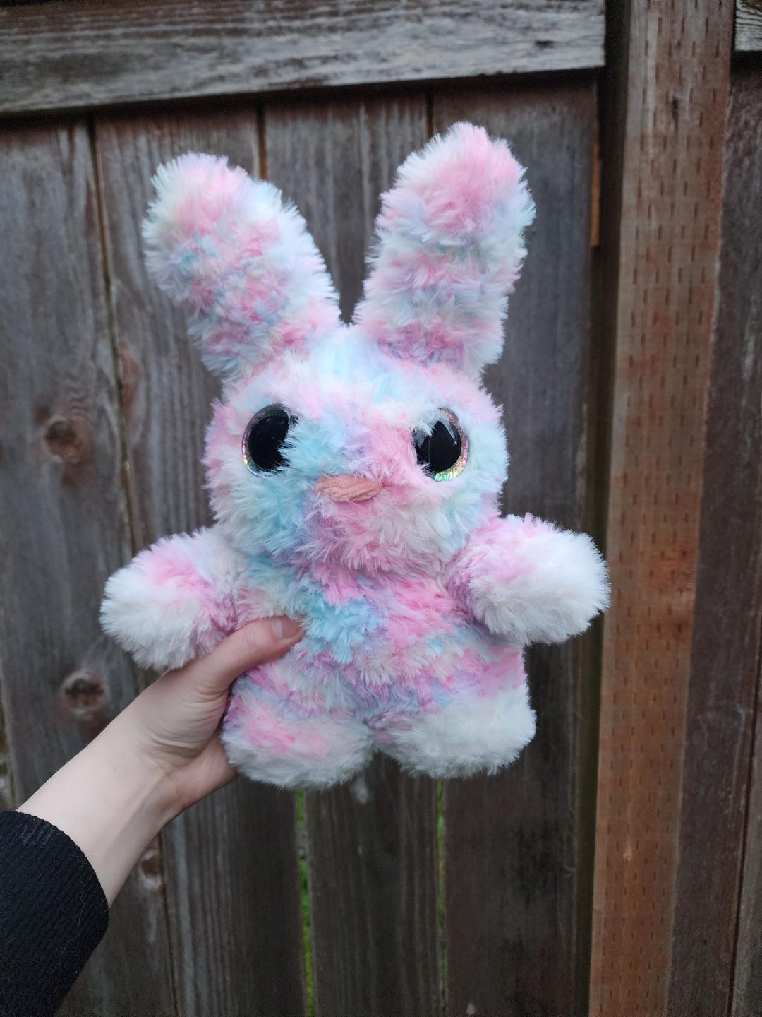 Bunny Fluffy Rabbit Faux Fur Plushie Cute Gift Stuffed Animal Soft ...