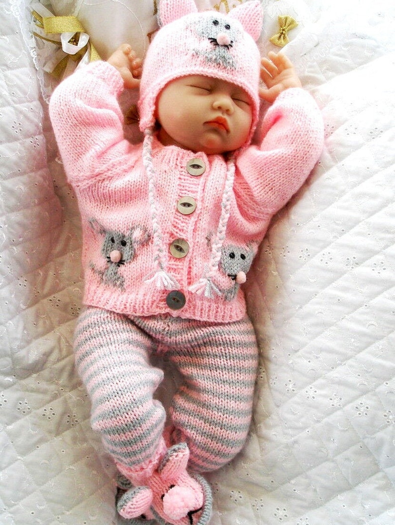 Knitting Pattern Baby Mouse Jacket Hat Boots 0-3 Months | Etsy