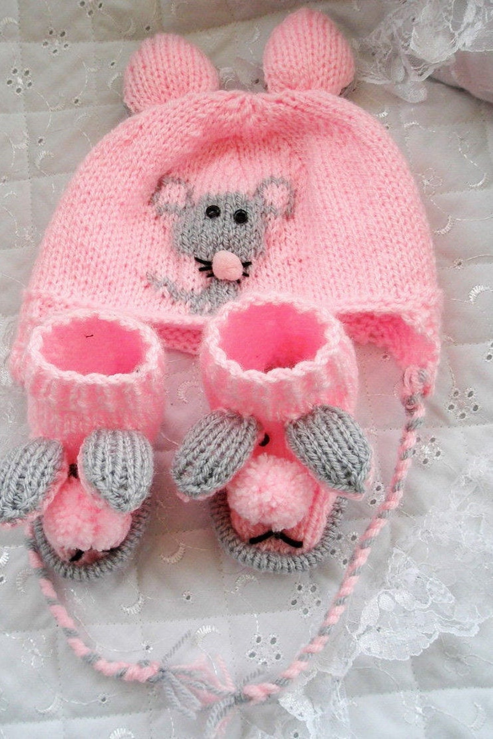 Knitting Pattern Baby Mouse Jacket Hat Boots 0-3 Months | Etsy