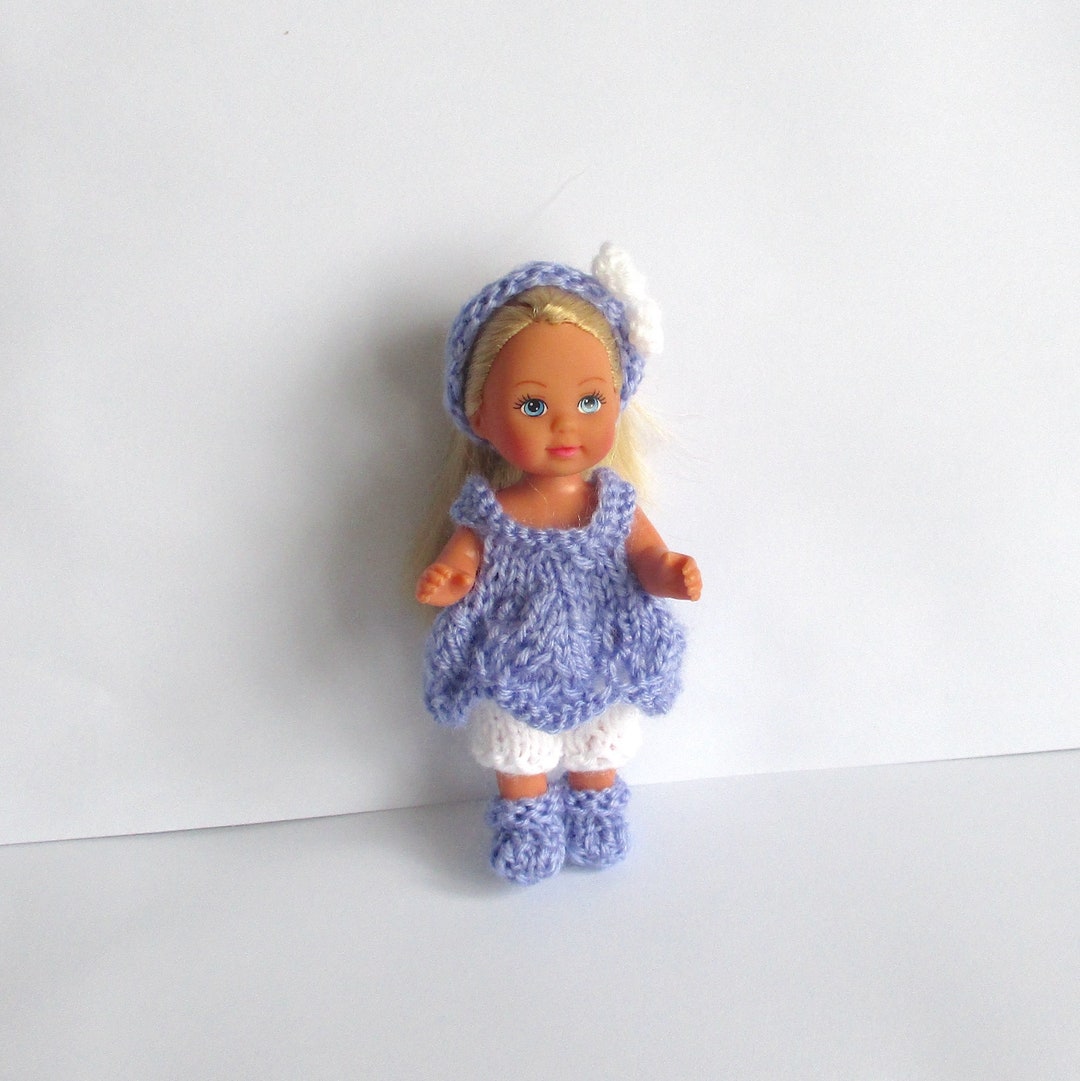 Knitting Pattern for Kelly Doll Dress Leggings Headband Shoes English ...