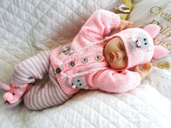 Knitting Pattern Baby Mouse Jacket Hat Boots 0-3 Months | Etsy