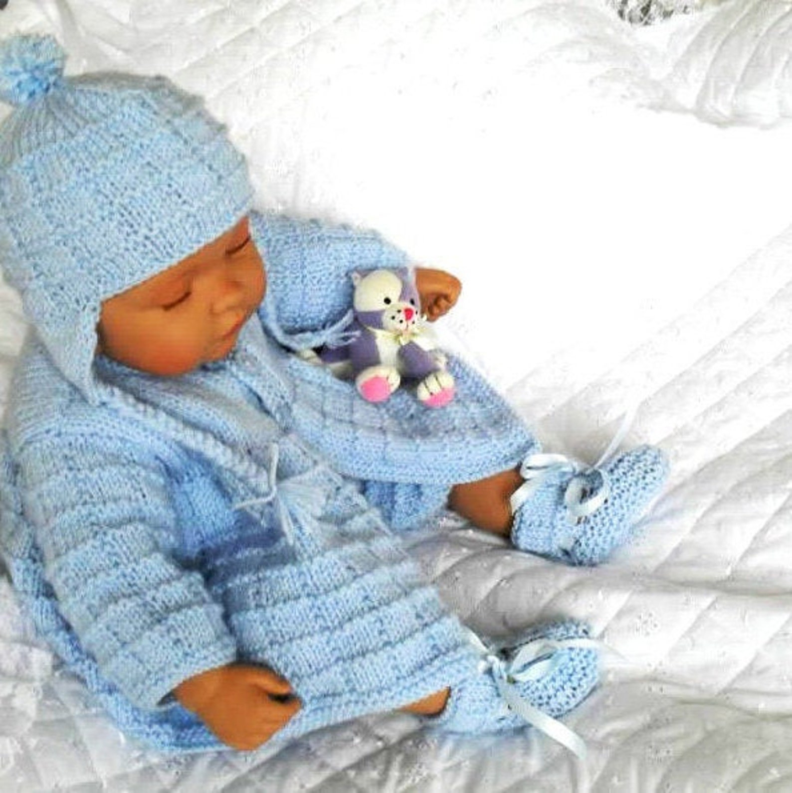 Baby Easy Matinee Coat Knitting Pattern 0-3 Month Baby - Etsy
