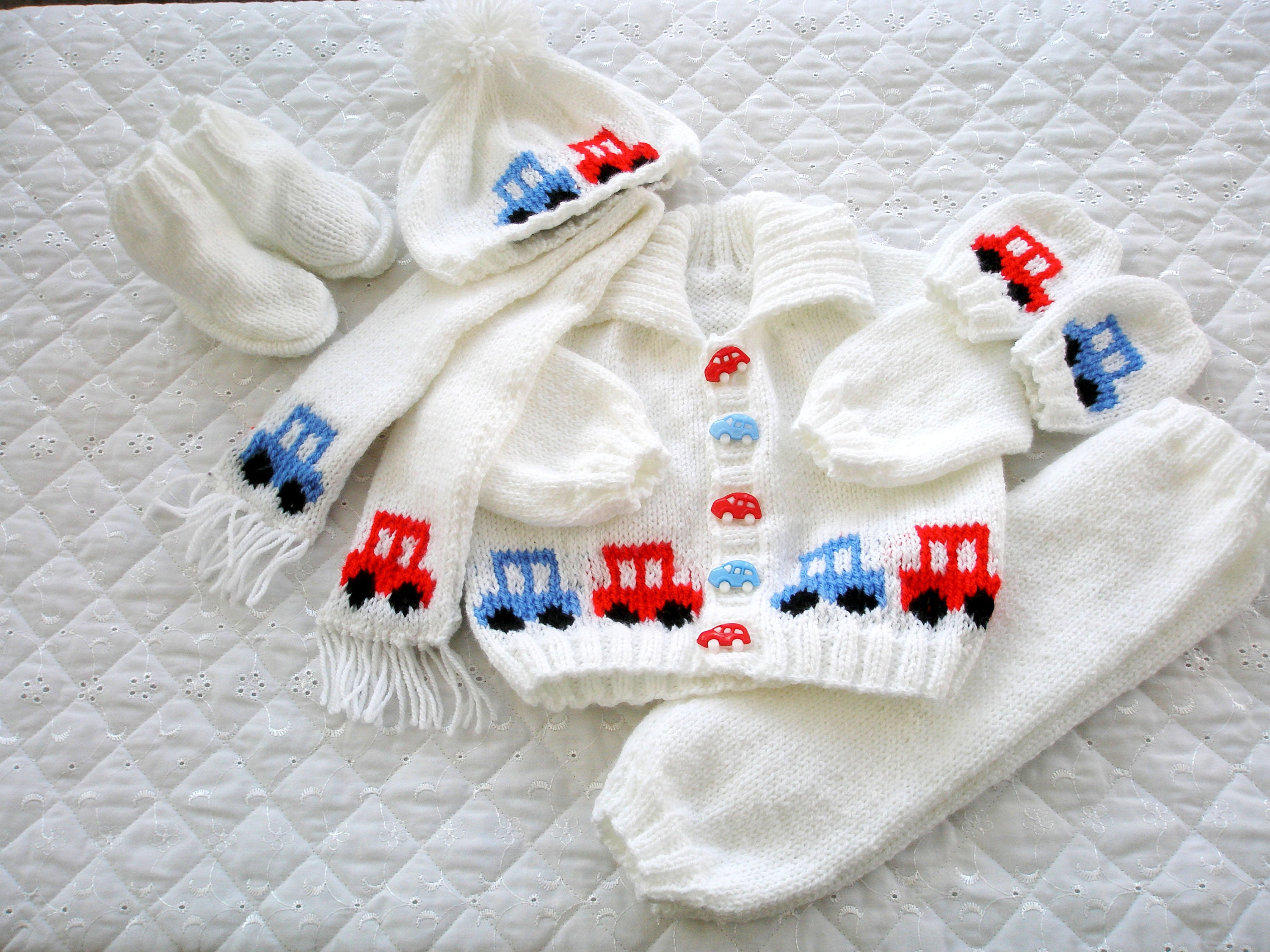 6 Piece Knitting Pattern for Baby Car Cardigan Reborn Doll - Etsy