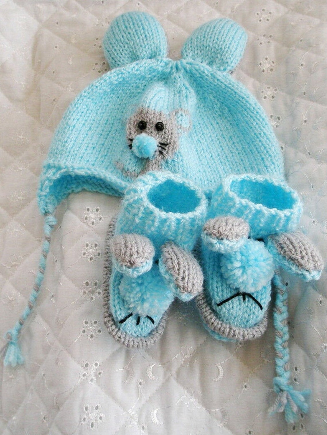 Knitting Pattern Baby Mouse Jacket Hat Boots 0-3 Months | Etsy
