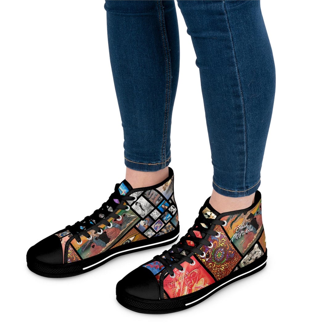 High Top Sneakers, Artistic Collage of Original Artwor by Shaun ...