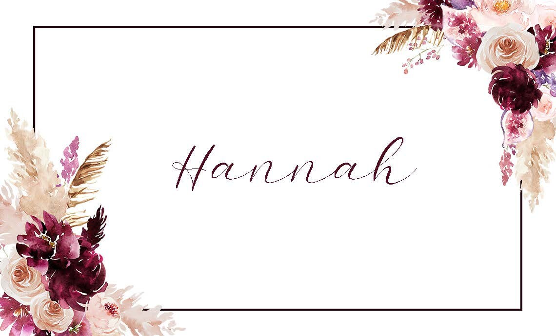 Boho Place Card - Name Card for Wedding 2020. Custom Bohemian Wedding ...