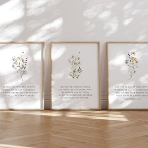 Rejoice in the Lord Always, Philippians 4:4-7, Christian Wall Art Set ...