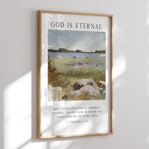 God is Eternal - 1 Timothy 1:17, Large Size Christian Wall Art, Bible ...