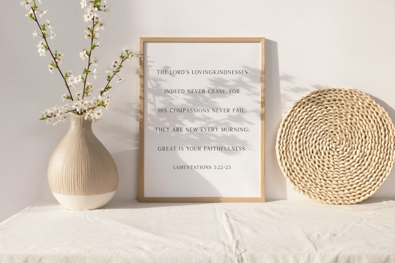 Great is Your Faithfulness - Lamentations 3:22-23, Christian Wall Art ...