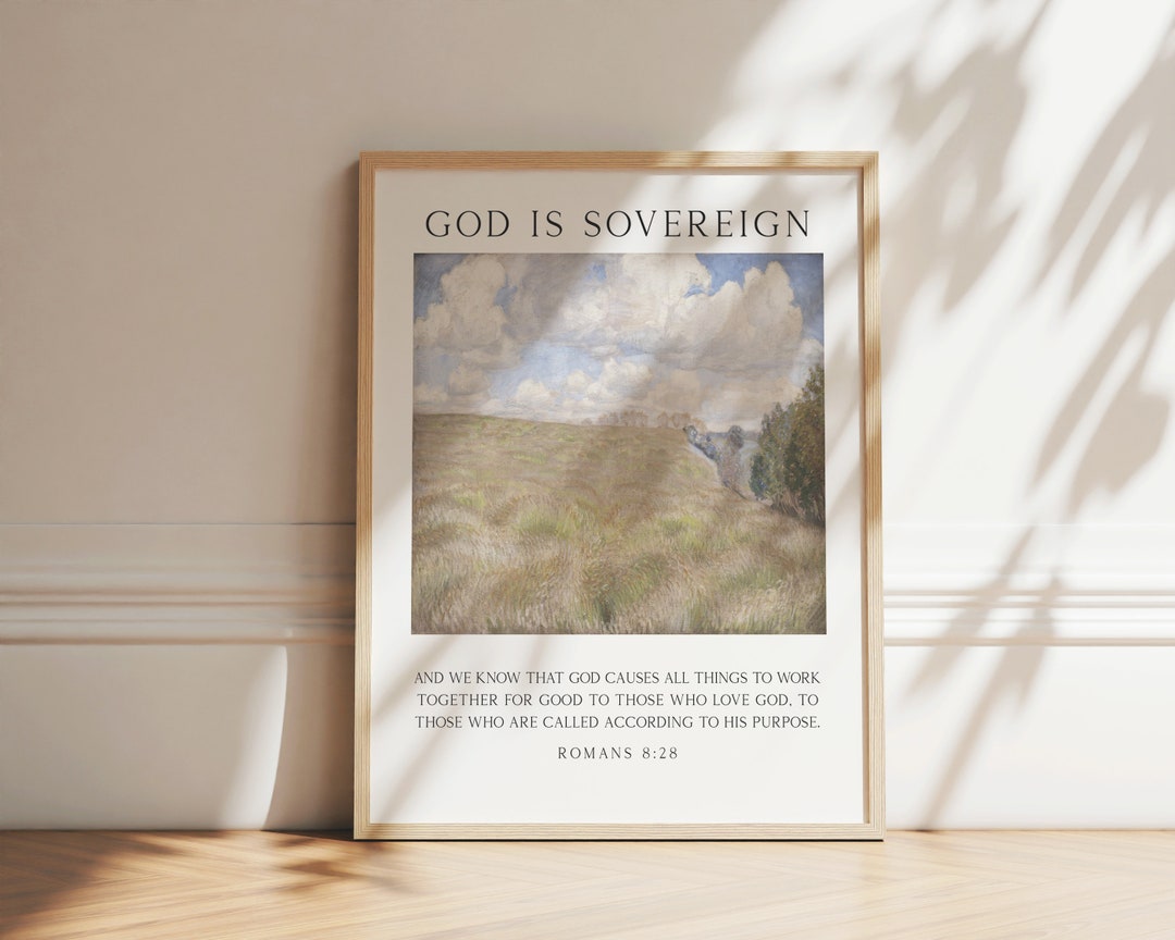 God is Sovereign - Romans 8:28, Large Size Christian Wall Art, Bible ...
