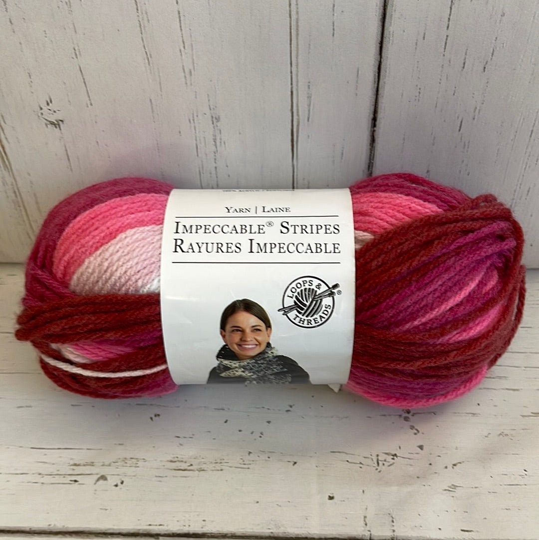 BERRY STRIPE Yarn Impeccable Stripes Loops & Threads - Etsy