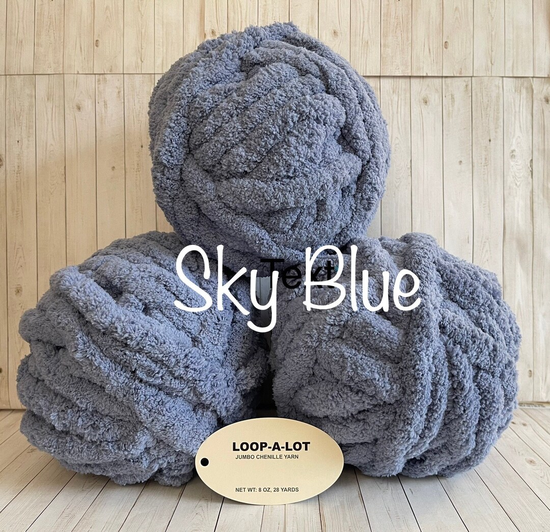 JUMBO Chenille Yarn NEW COLOR Sky Blue Loop-a-lot - Etsy