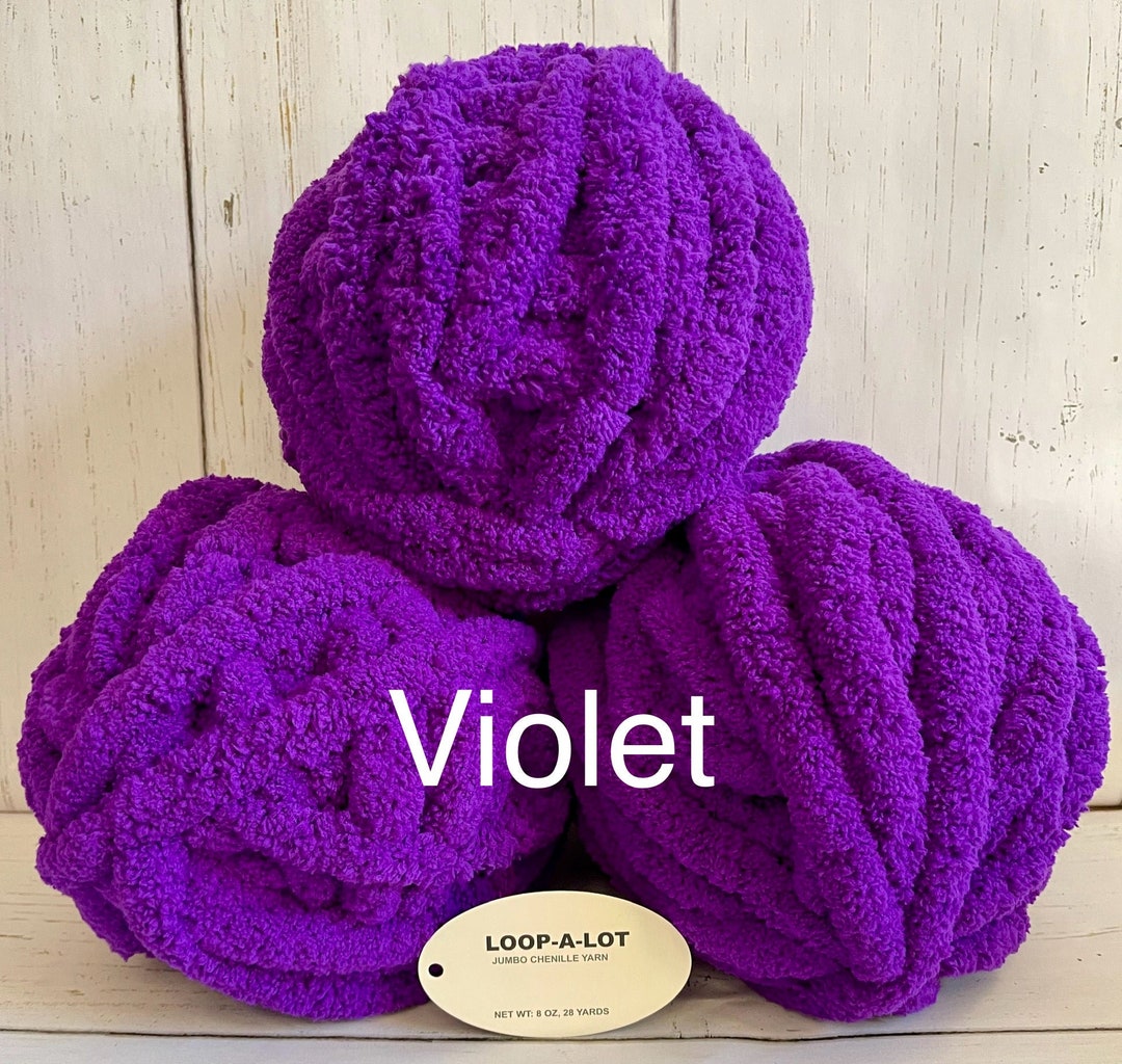 JUMBO Chenille Yarn, NEW COLOR Violet Loop-a-lot - Etsy
