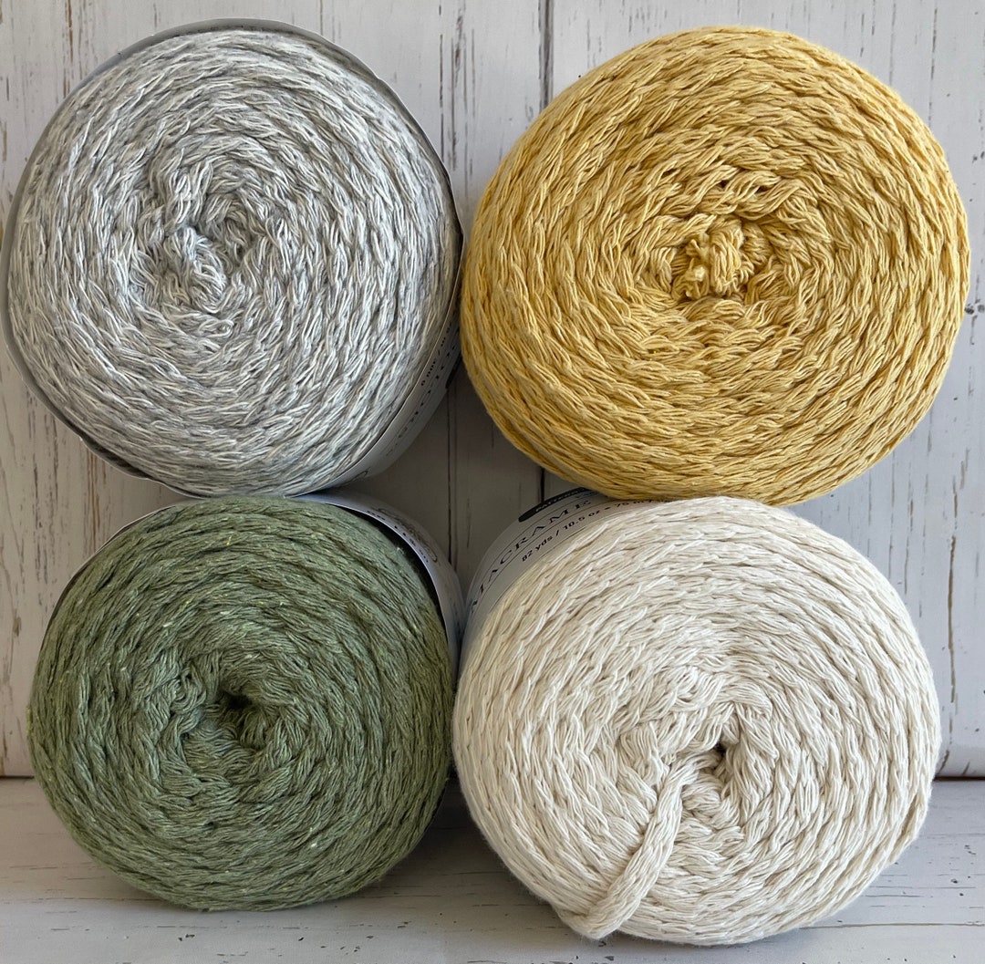 MACRAME COLORS ~ Yellow, Gray Marl, Yellow Marl, Black, Tan ~ Loops ...