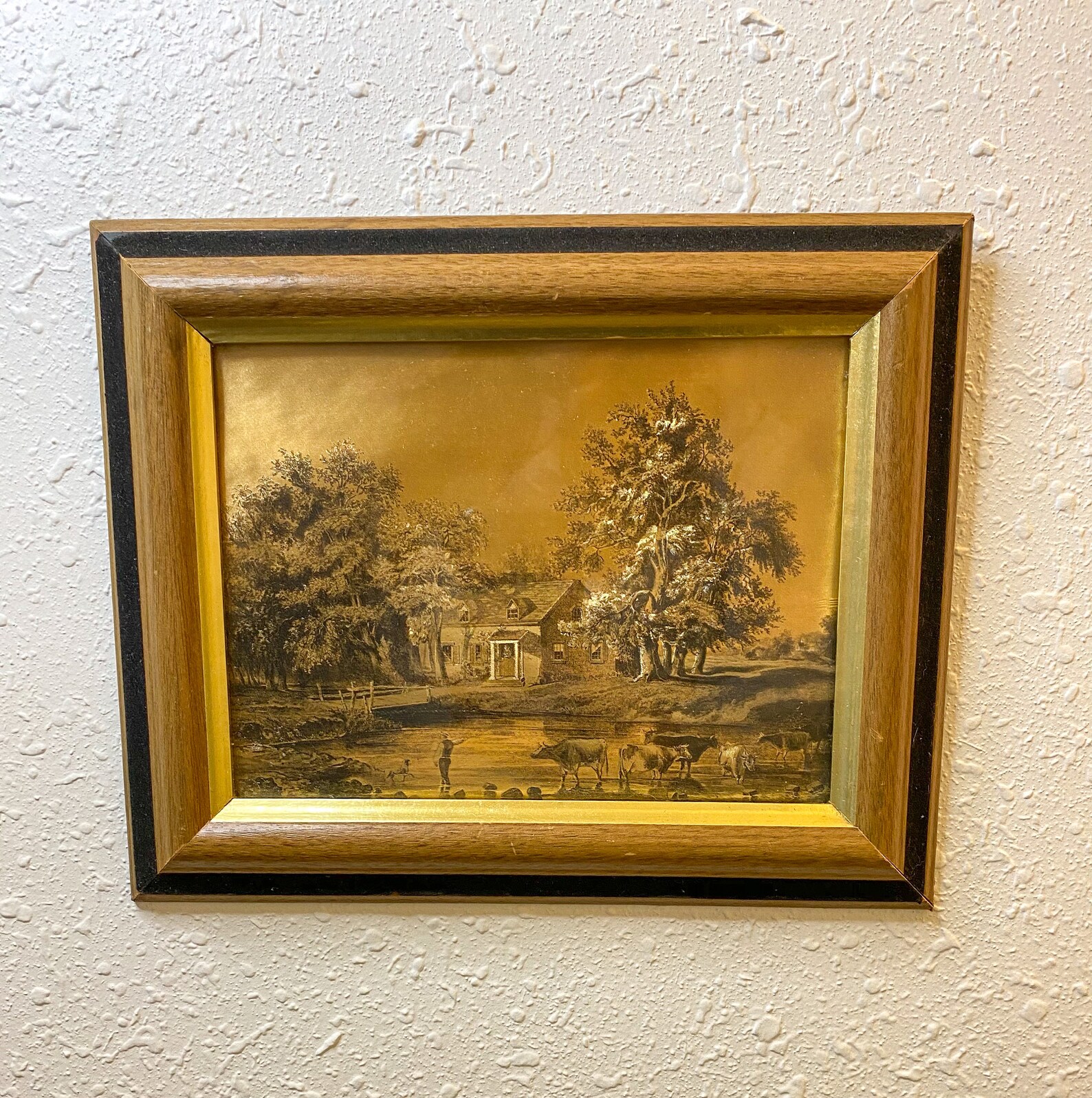 Vintage Gold Etching Set of Two Deux gravures dor art | Etsy