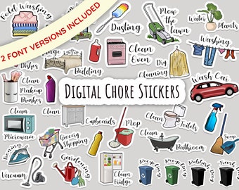 Everyday Life Watercolor DIGITAL PLANNER Stickers Bundle Pack, PNG ...