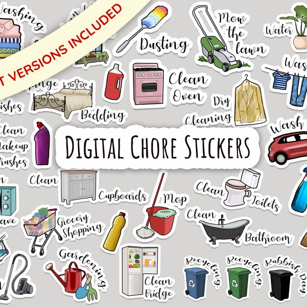 Cleaning Planner Stickers - Etsy
