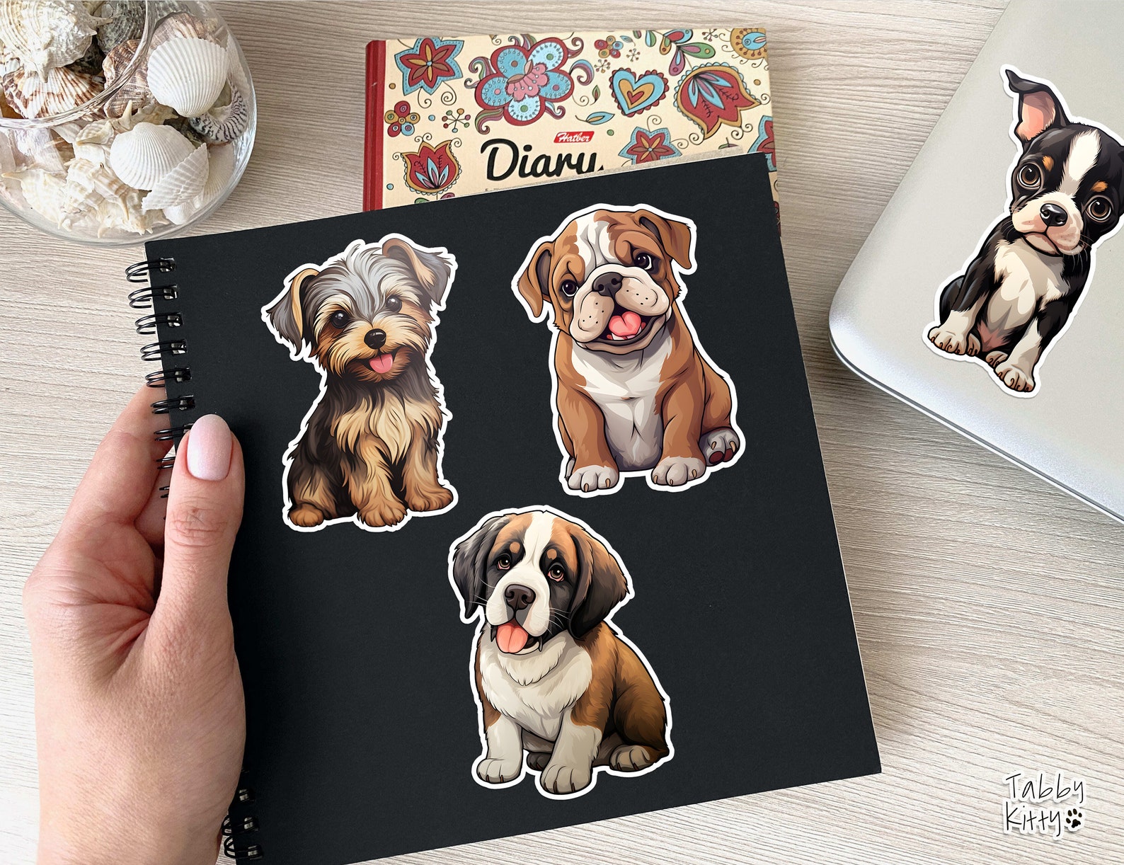 Cute Puppy PRINTABLE Sticker Sheets Print and Cut, PNG Sticker, 26 ...