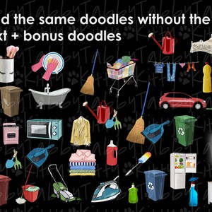 Chores Dark Mode DIGITAL PLANNER Stickers Bundle Pack, PNG, Goodnotes ...