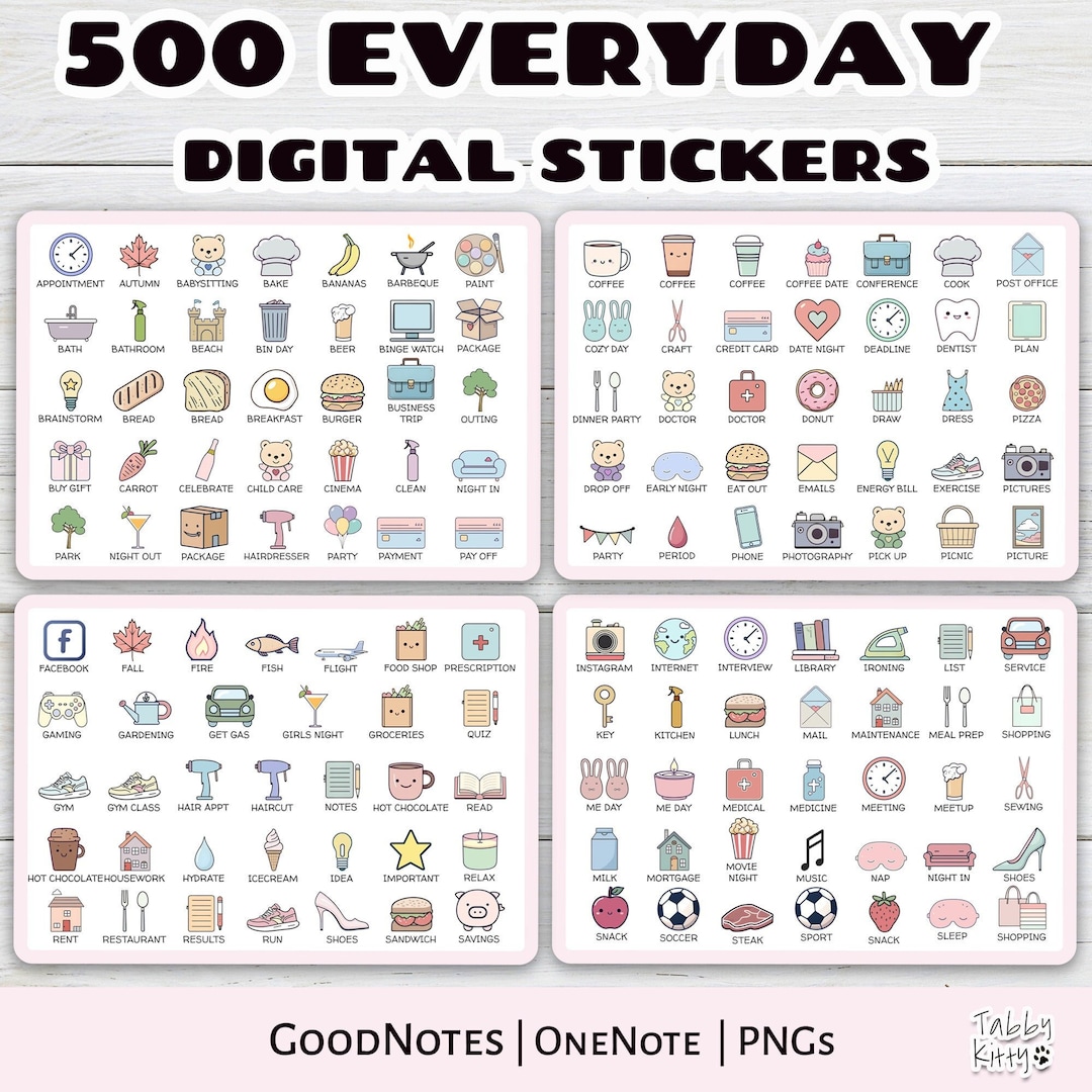 Everyday Life DIGITAL PLANNER Stickers, Daily Planner Stickers, iPad ...