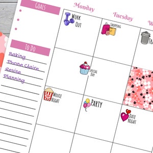 Everyday Planner Stickers Printable Digital Functional Daily Doodles ...