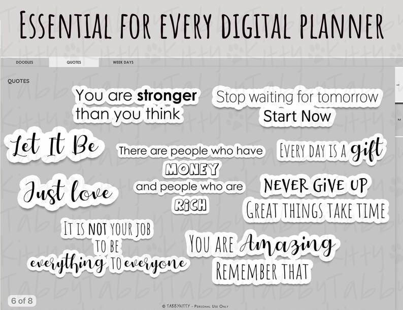 Everyday Life DIGITAL PLANNER Stickers PNG Goodnotes - Etsy