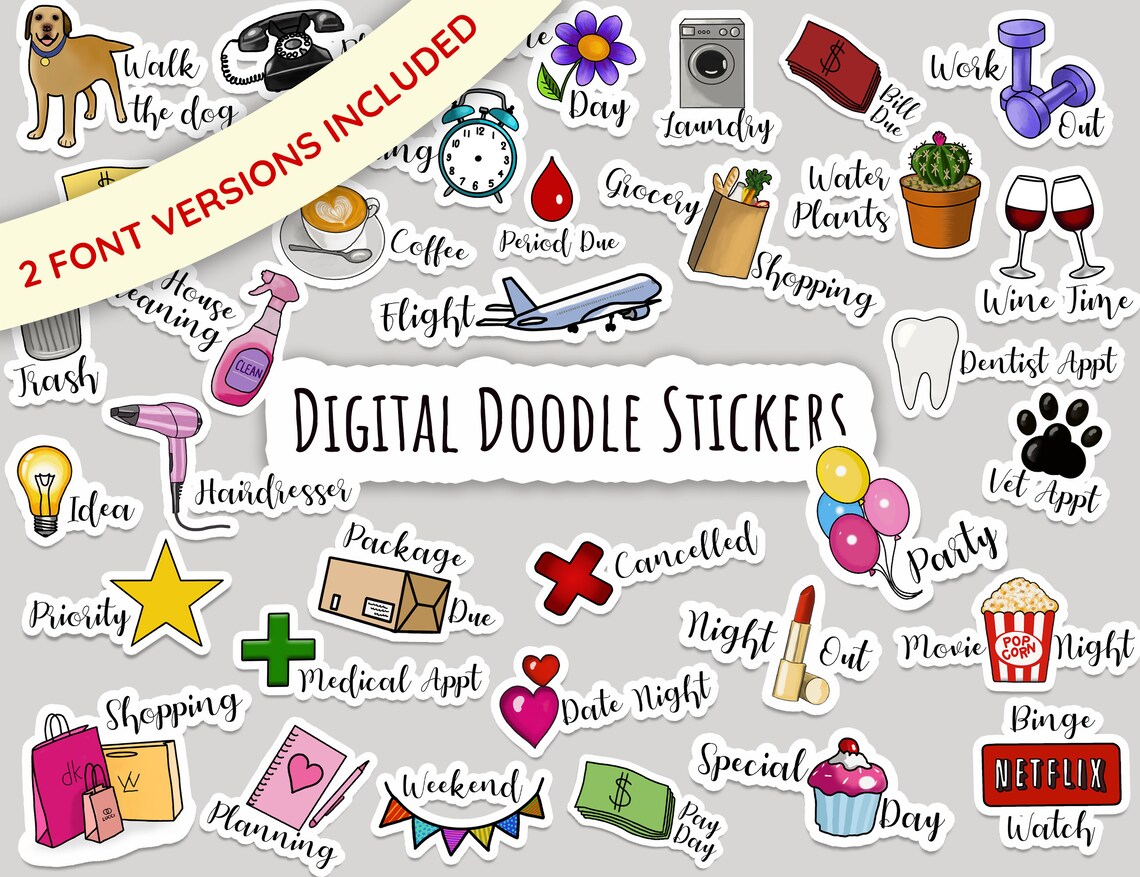 Everyday Life DIGITAL PLANNER Stickers PNG Goodnotes - Etsy