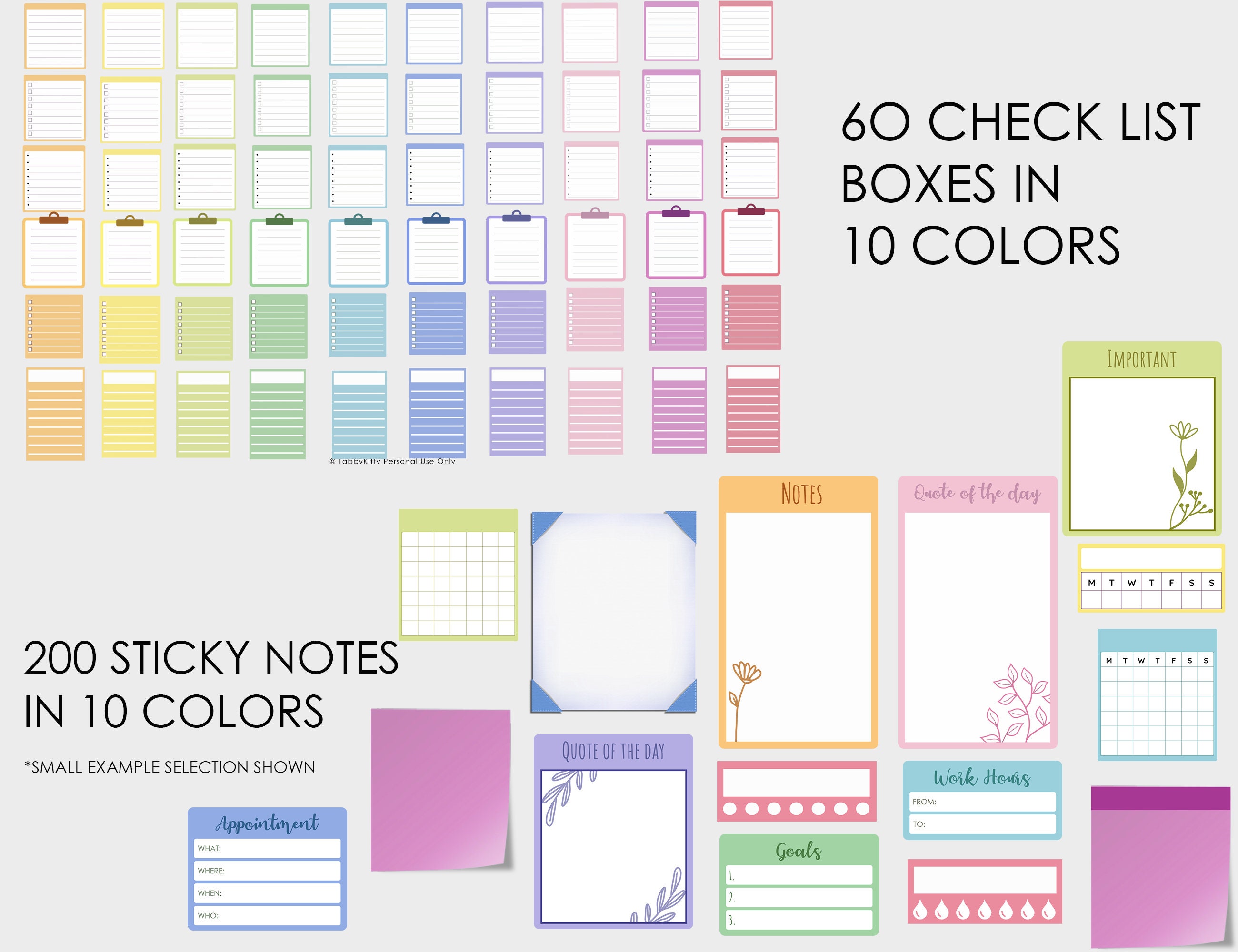 Colorful Widgets DIGITAL PLANNER Stickers Bundle Pack PNG - Etsy