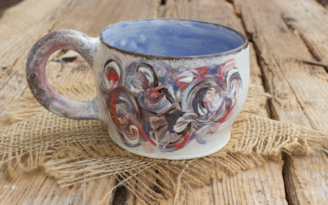 Hand-made Cup, Ceramic Cup, Coffee Cup, Tea Cup, Colorfully Painted - Etsy