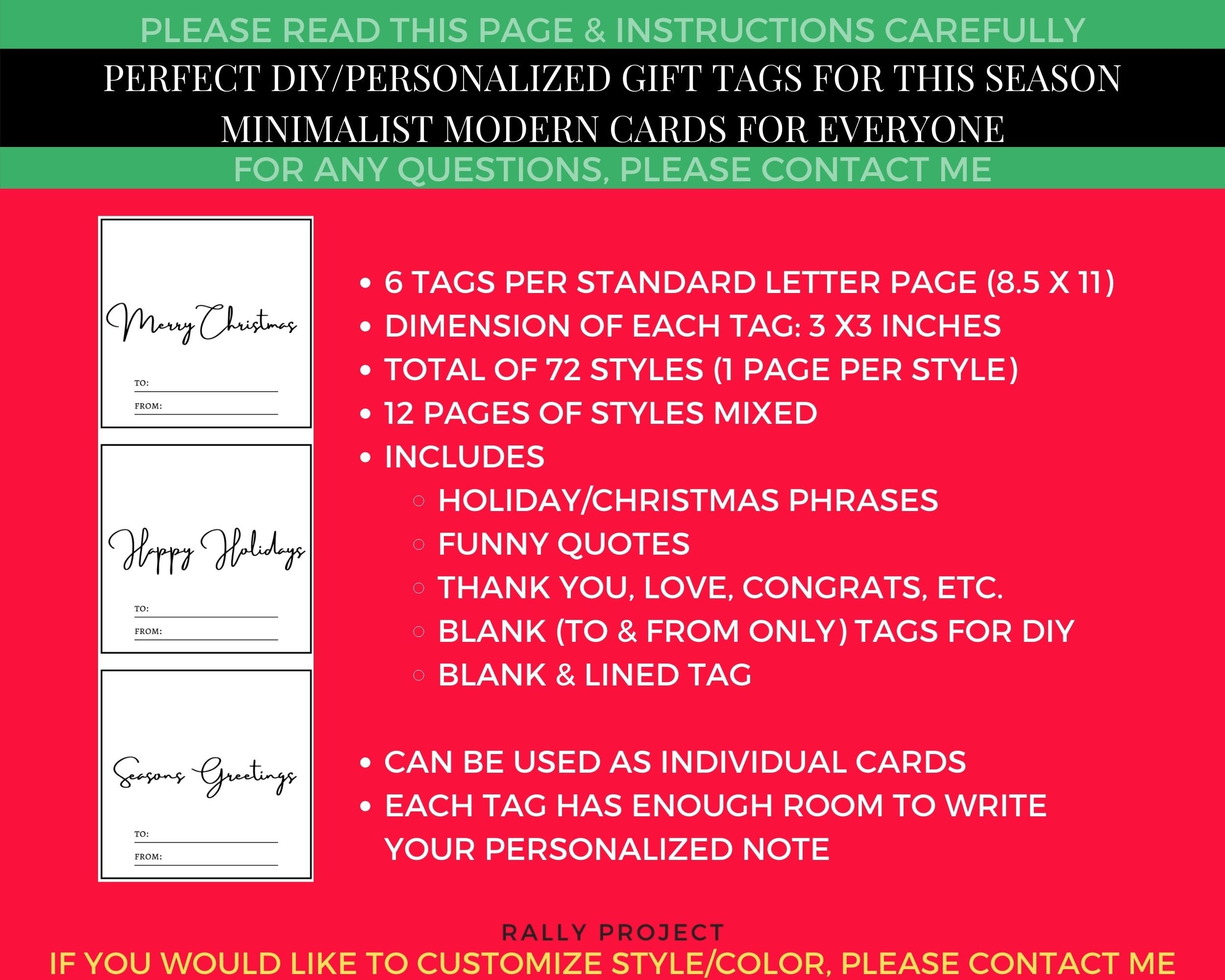 Christmas Gift Tags Holiday Gift Tags Gift Tags Holiday Card Christmas ...