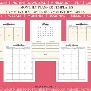 Printable Daily Weekly Monthly Planner 2021 Planner Download Minimalist ...