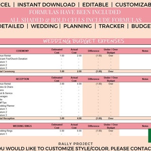 Wedding Budget Tracker | Wedding Template | Wedding Planner | Expense ...