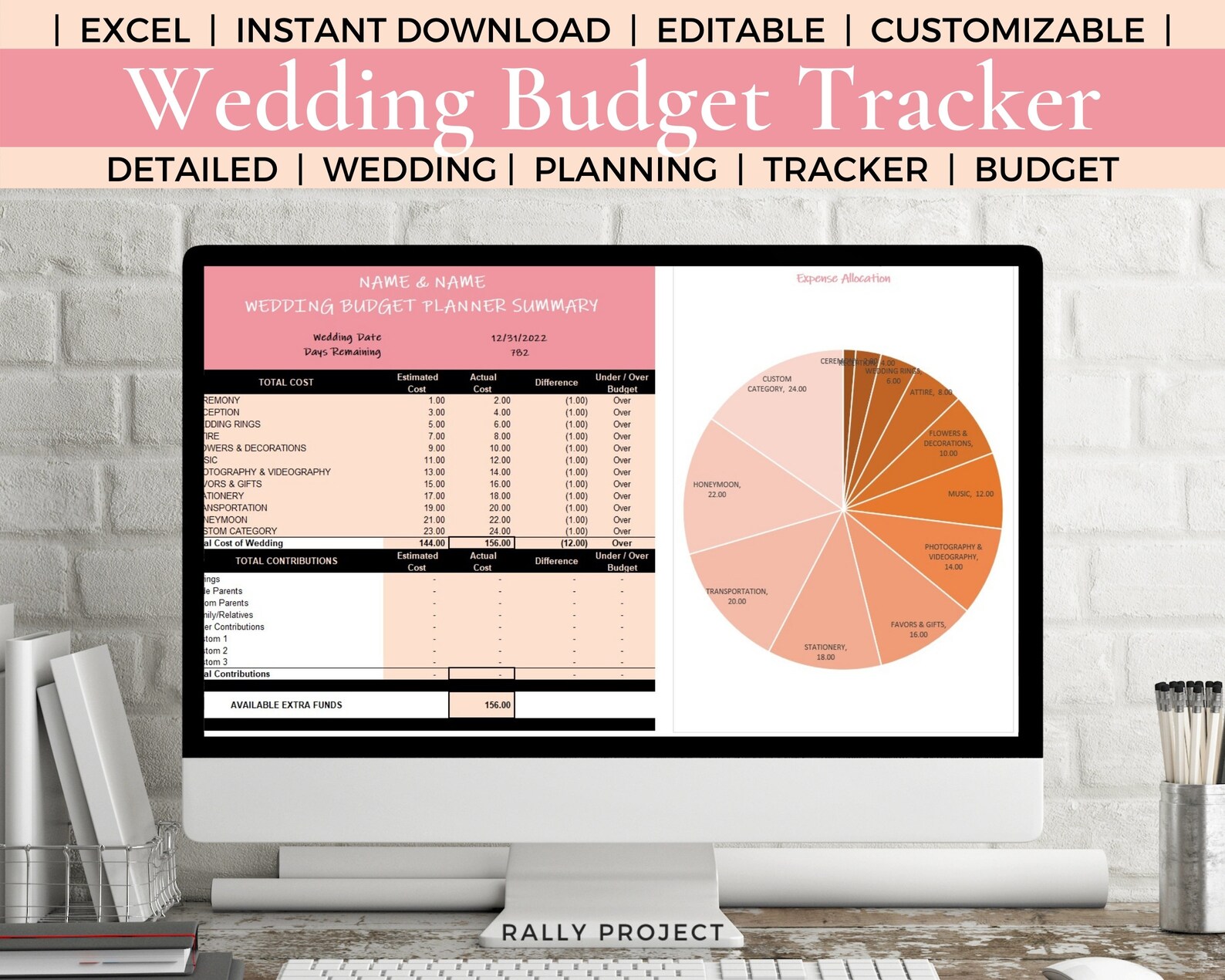 Wedding Budget Tracker | Wedding Template | Wedding Planner | Expense ...