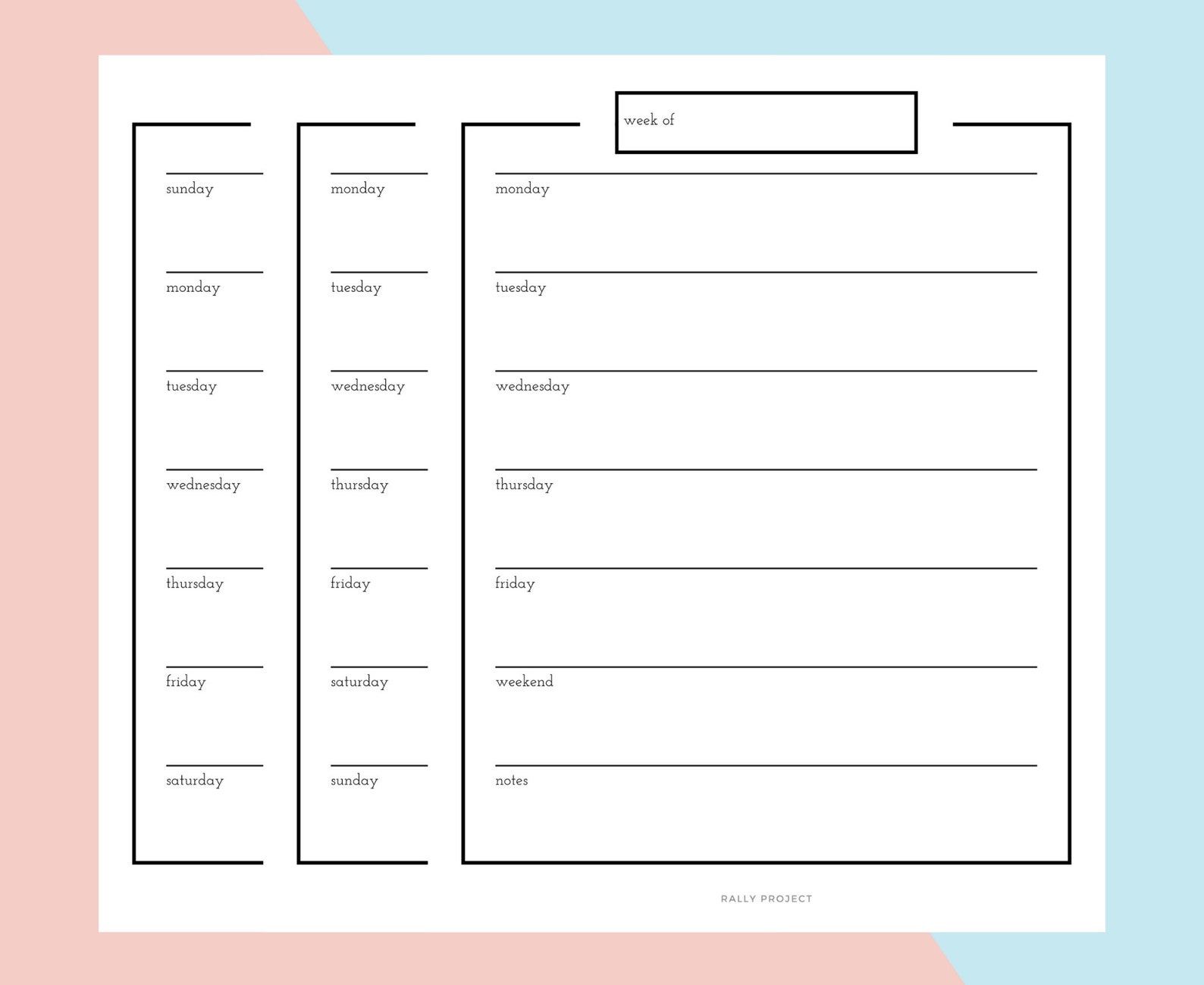 Printable Weekly Planner Instant Download Digital Print Download 10 ...