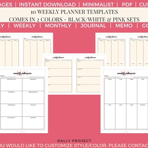 Printable Daily Weekly Monthly Planner 2021 Planner Download Minimalist ...