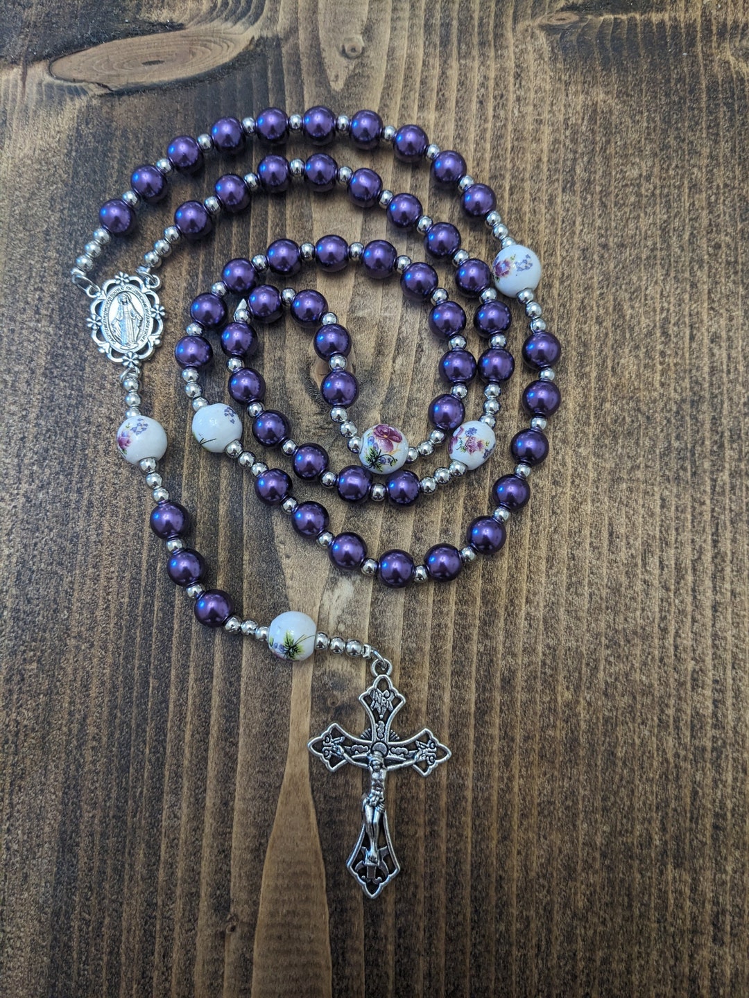 Purple Pearl Rosary, Catholic Confirmation Gifts, First Communion - Etsy