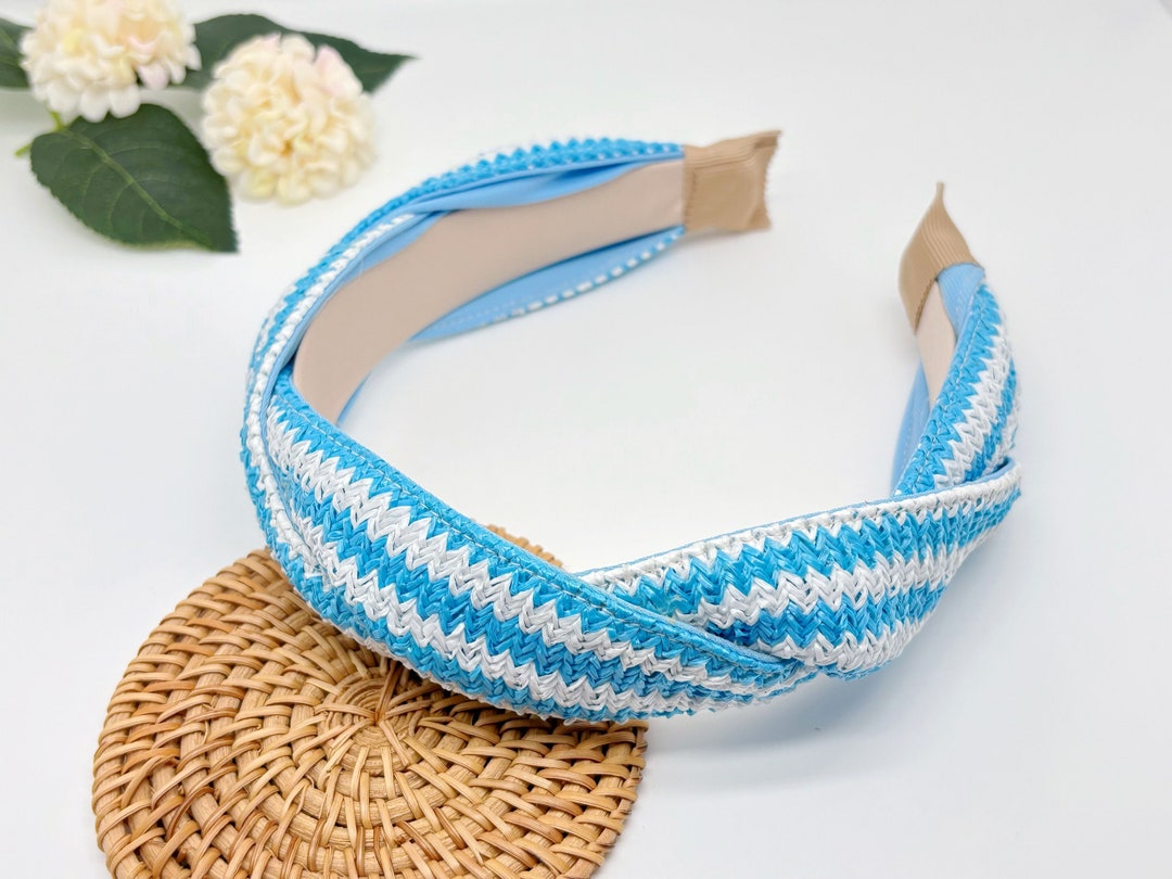 Woven Straw Twist Headband: Bohemian Summer Hair Accessory - Etsy