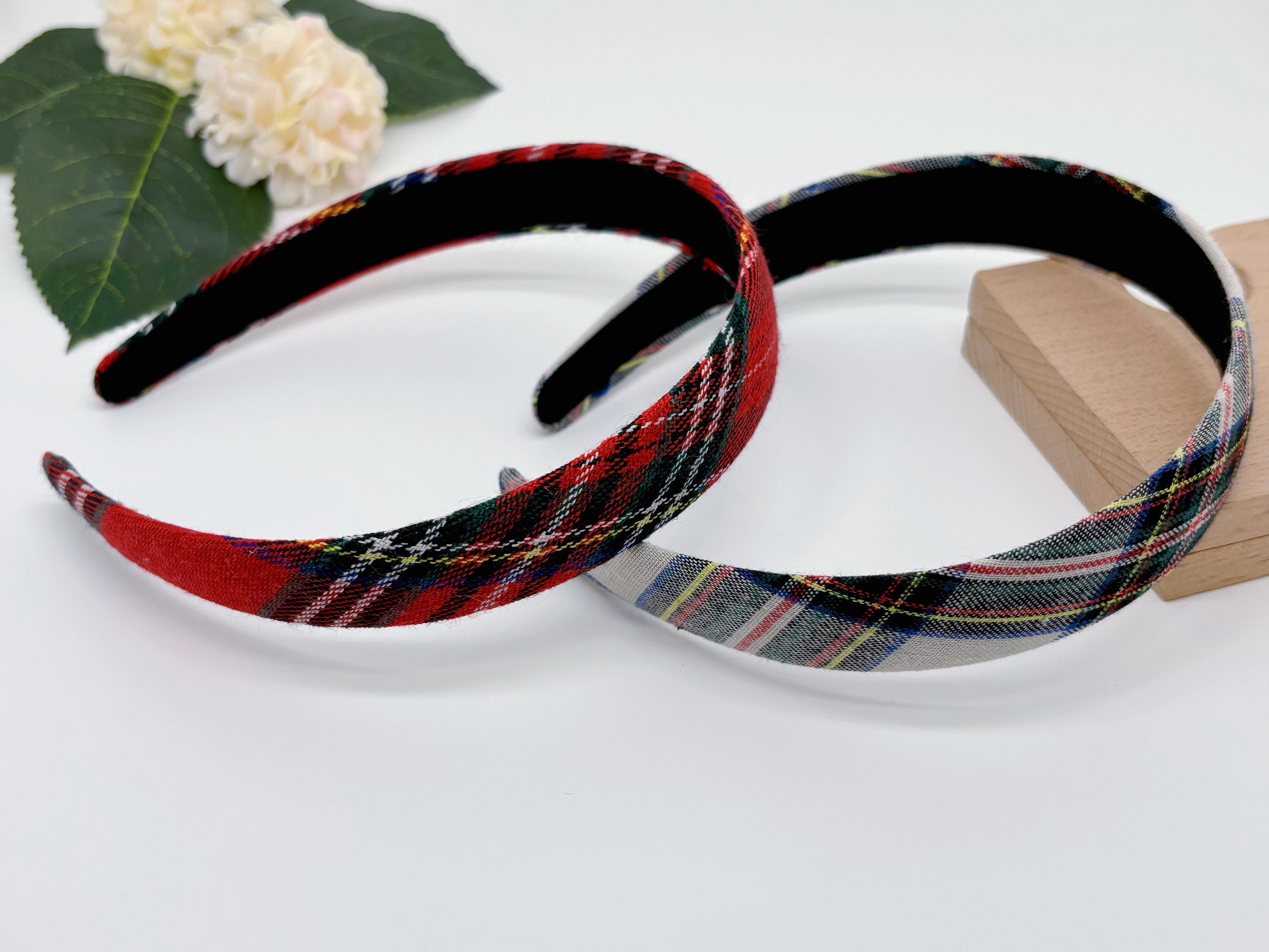 Red Headbands Christmas Plaid Crown Holiday Hairbands, Winter Autumn ...
