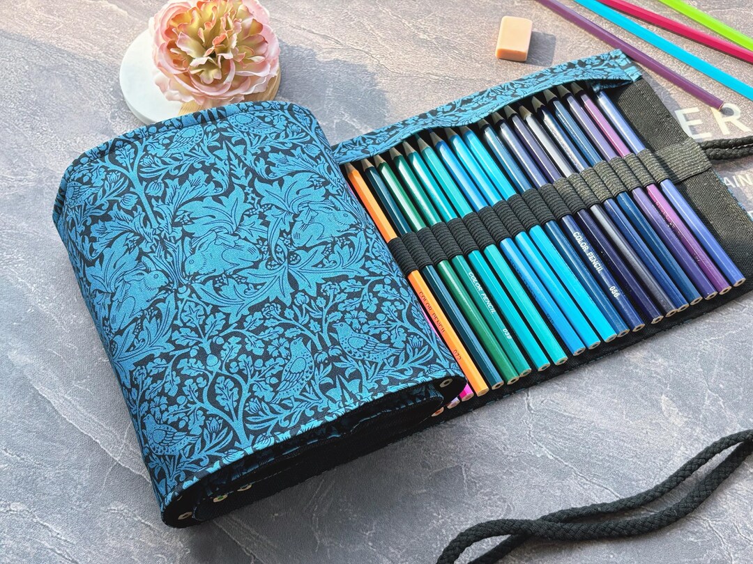 William Morris Pencil Roll up Case: Art Nouveau Floral Canvas Organizer ...