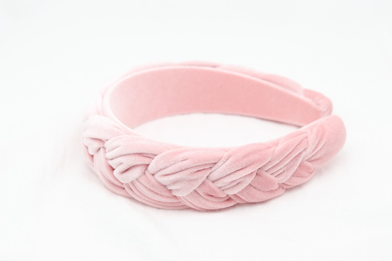 Wide Velvet Hairband Twisted Thick Braided Headband Wedding Etsy
