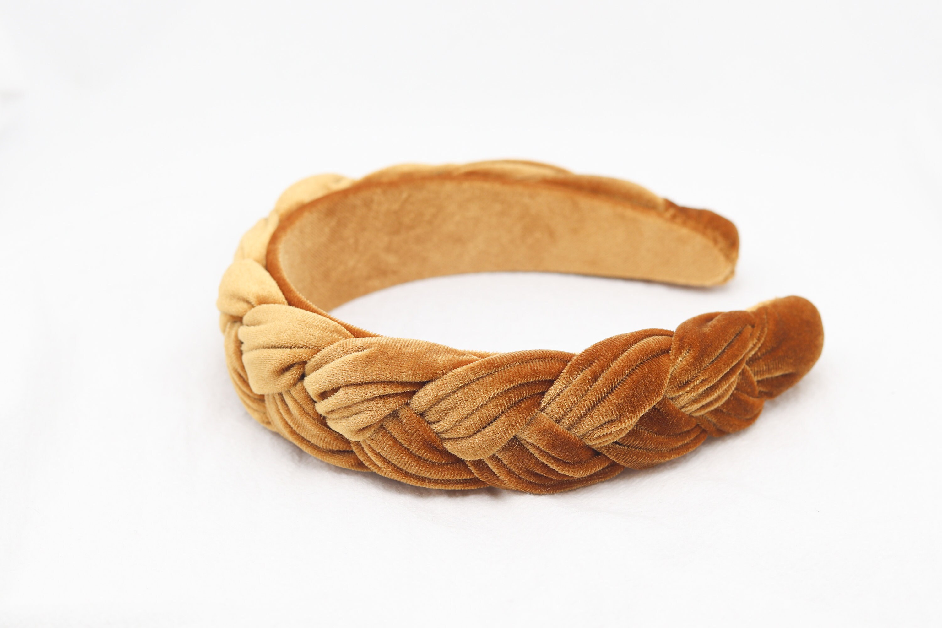 Wide Velvet Hairband Twisted Thick Braided Headband Wedding Bridal