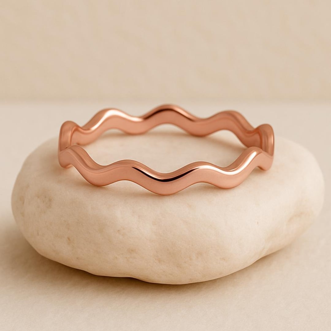 Silver Wave Band Ring 925 | Wavy Minimalist Ring | Ocean Inspired ...
