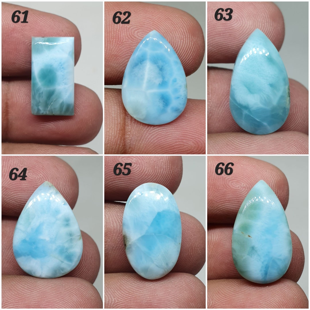 Natural Larimar Cabochon - Top Quality Blue Larimar Gemstone ...