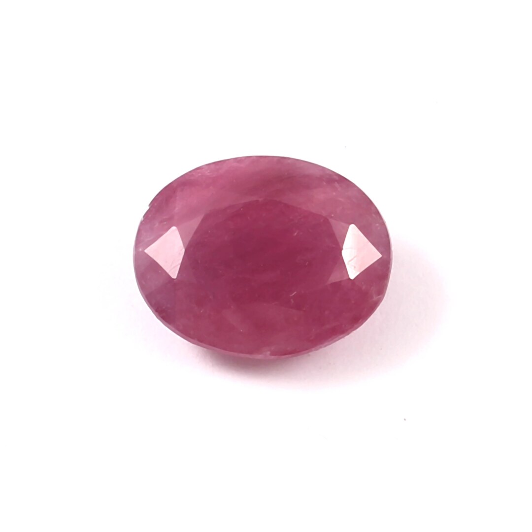 Ruby Faceted Inclusion Oval Cut Gemstone Egg Shape Faceted Ruby ...