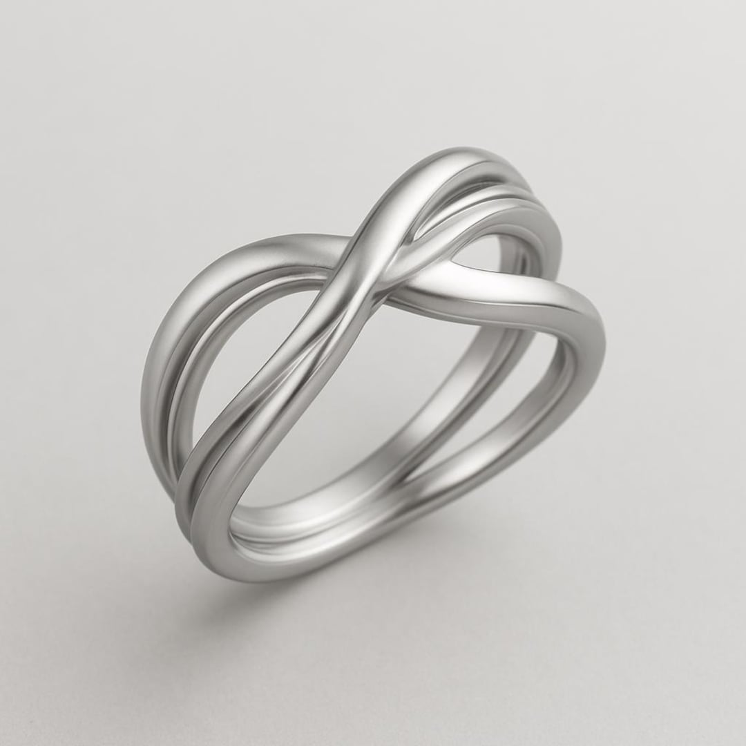 Sterling Silver Twisted Crossover Ring – Infinity Knot Band | Comfort ...