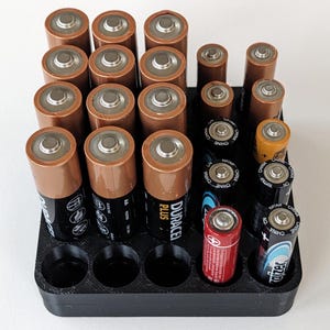 AAA & AA Battery Holder Storage Grid 5x5 Organizer - Etsy