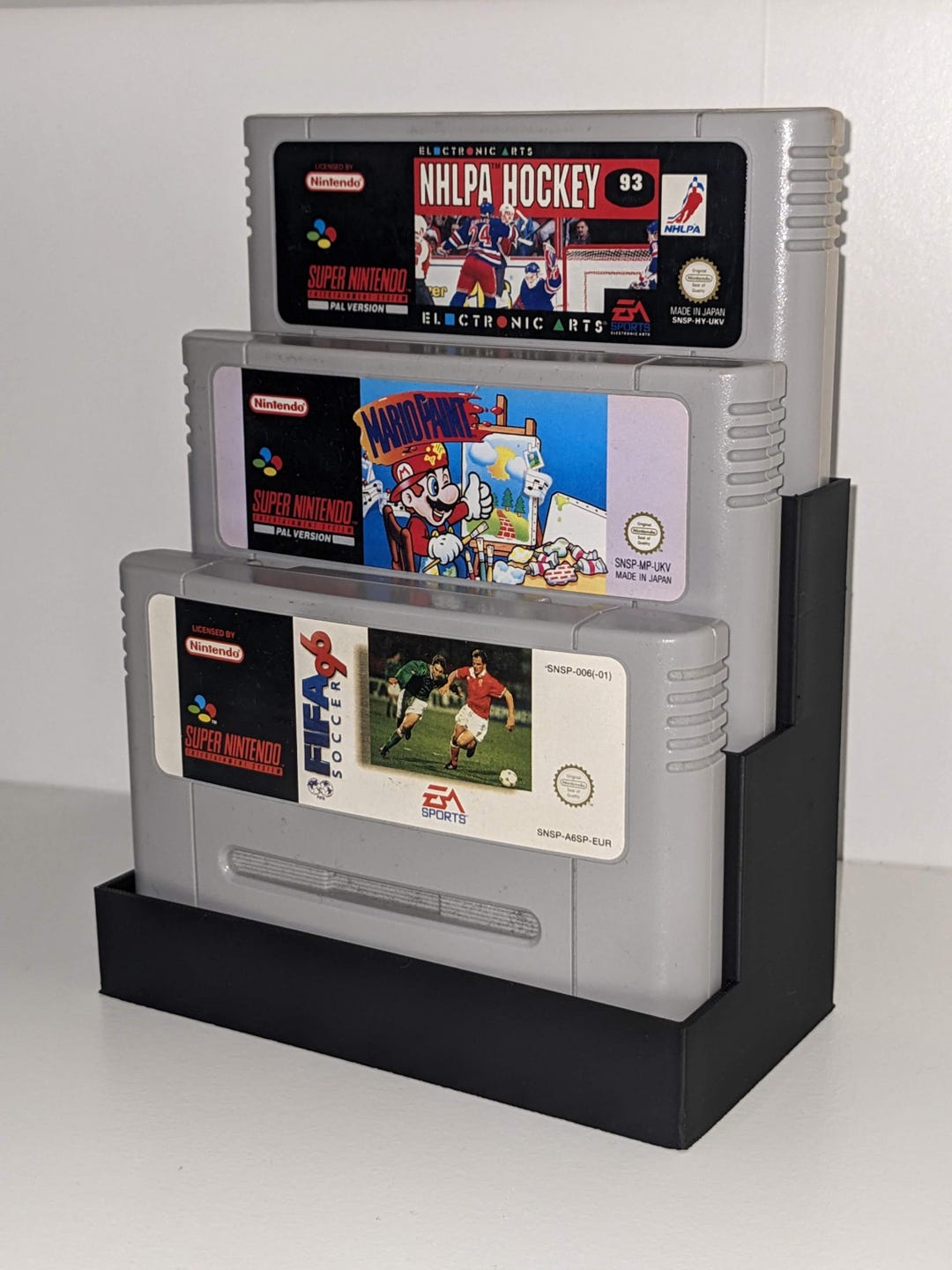 SNES PAL 3 Super Nintendo Video Game Retro Games Case Box Stand Display ...