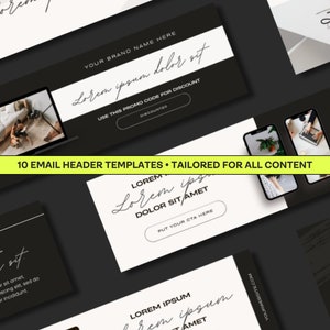 Editable Canva Email Template - Modern Black & White Luxury for Email ...